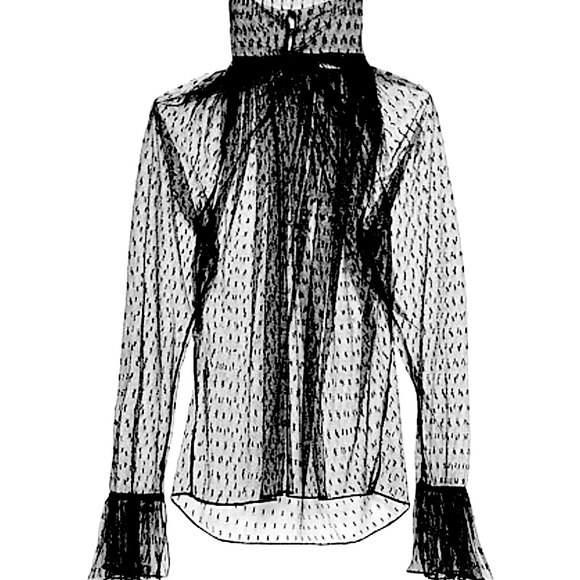 Yves Saint Laurent | Tops | Nwt Saint Laurent Runway Sheer Woven Top Eu ...